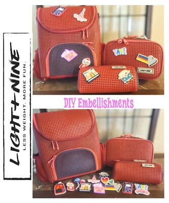 3PC Set LIGHT+NINE Girls Backpack Lunch Box Tote Pencil Bag like Crocs ...