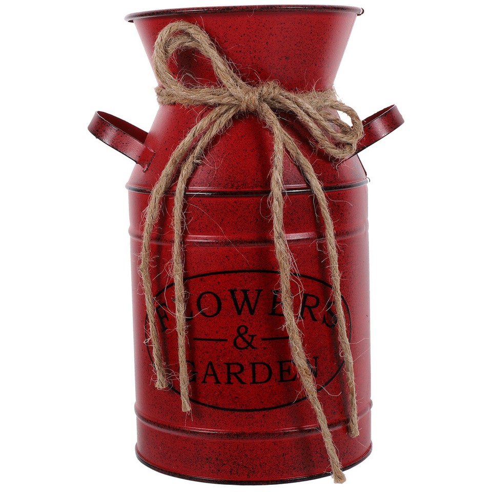 Rustic Flower Vase Metal Plant Pot Vintage Flower Pot Farmhouse Bucket ...