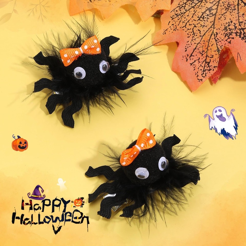 Halloween Spider Hair Clips, Girls Cute Cheer Barrettes Alligator ...