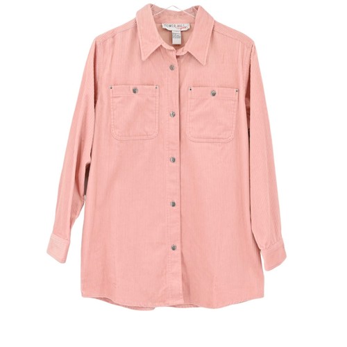 VTG 90s TOWER HILL Shacket Womens Size 12 Pink Shirt Jacket Corduroy ...