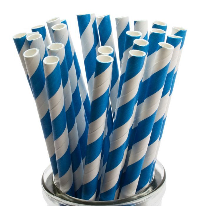 Disposable Paper Straws 8" | Eco Friendly Biodegradable Stripy Drinking ...