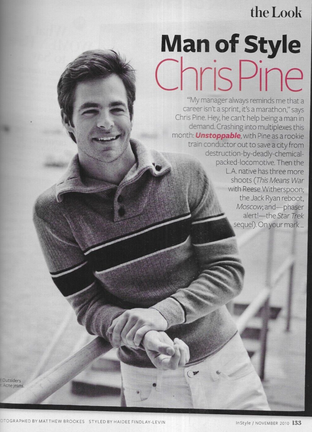 In Style Magazine Rachel McAdams Fashion Fall Dresses Chris Pine Kim ...