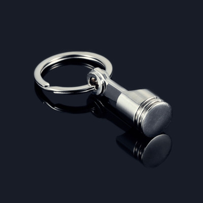 Engine Auto Car Part Silver Metal Piston Alloy Keychain Keyring Keyfob ...