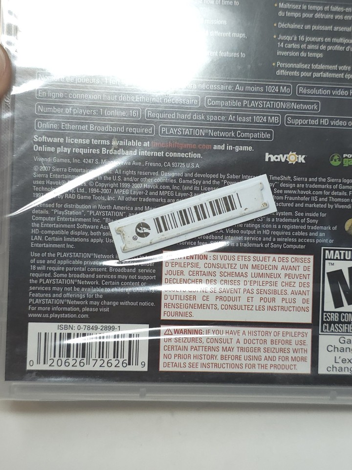 TimeShift Sony PS3 Brand New Sealed Playstation 3 | eBay