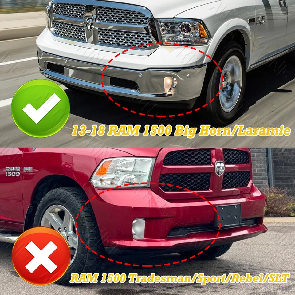 FOR 13-18 RAM 1500 / 19-24 RAM 1500 BLACK FRONT BUMPER LIP SPOILER ...