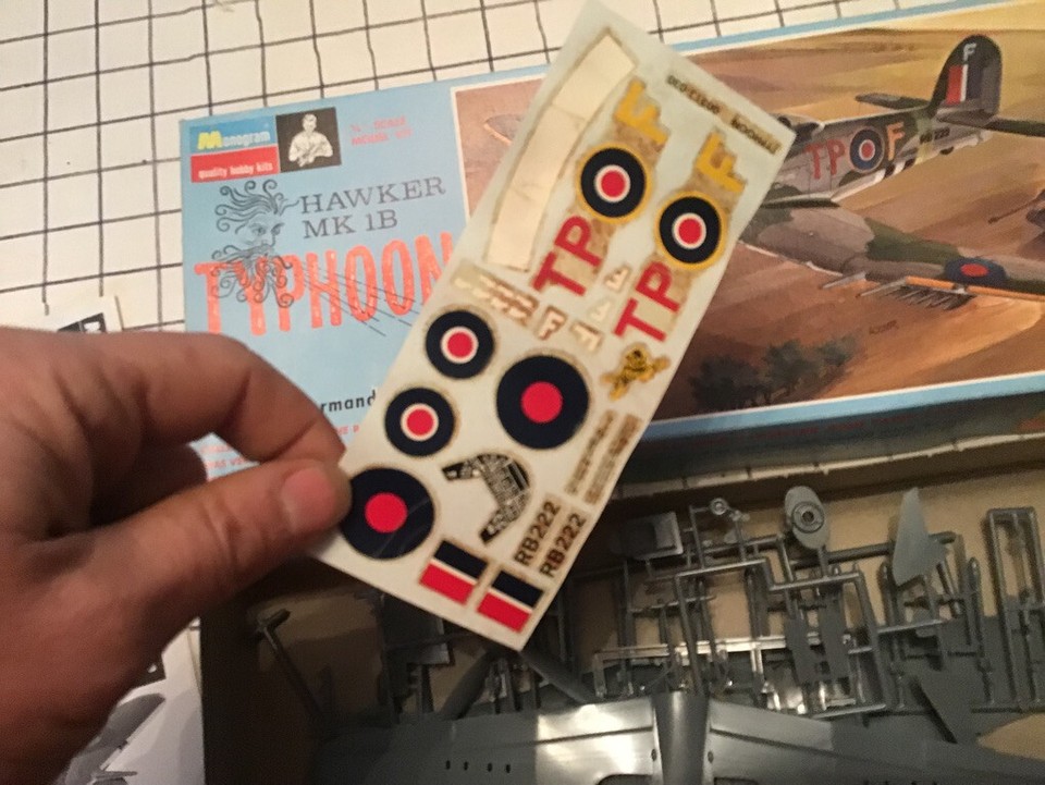 vintage unused Model plane: Monogram 1968 HAWKER MK 1B Typhoon 1/4" scale | eBay