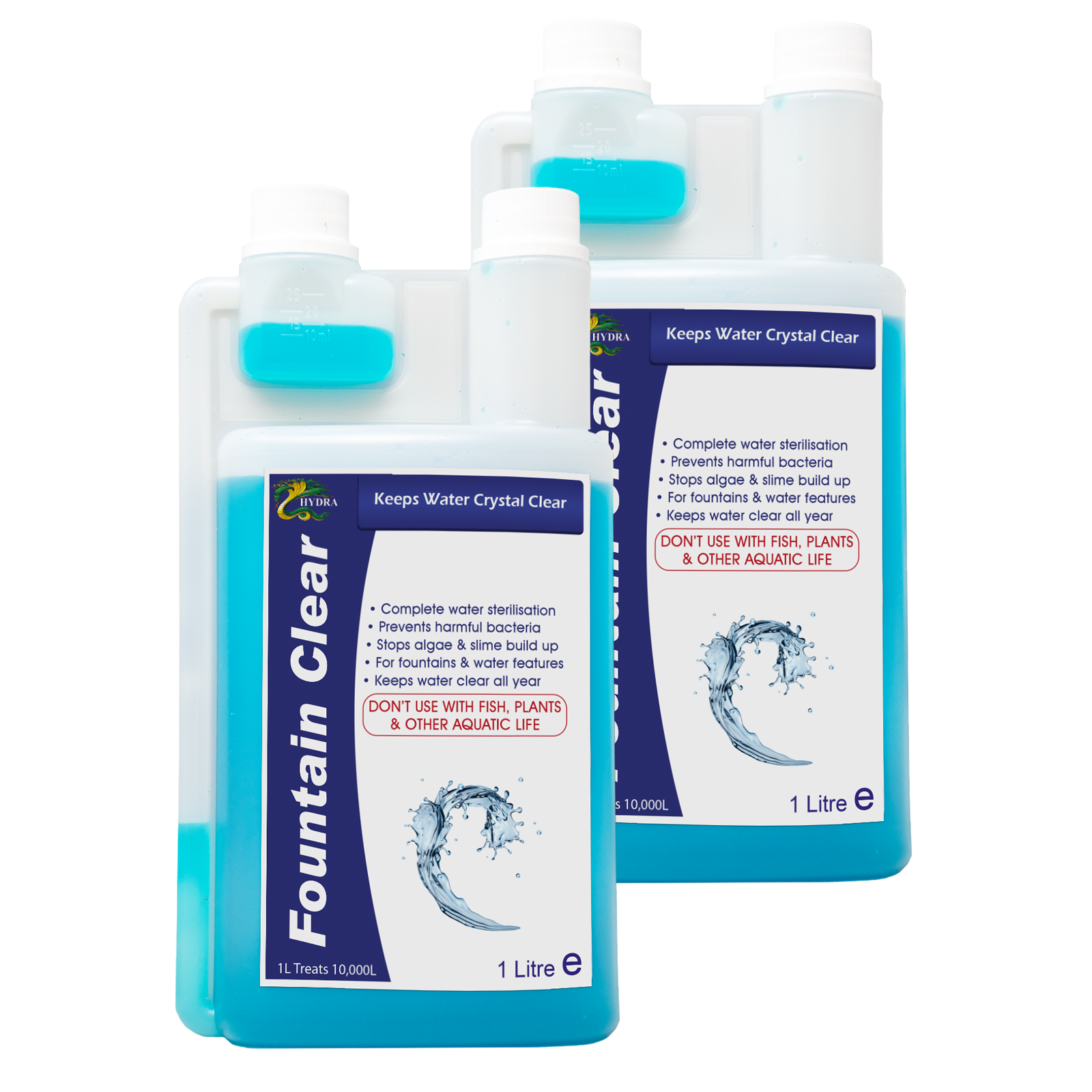 Hydra Fountain Clear - Fountain Cleaner -1ml Treats 10/30 Litres | eBay