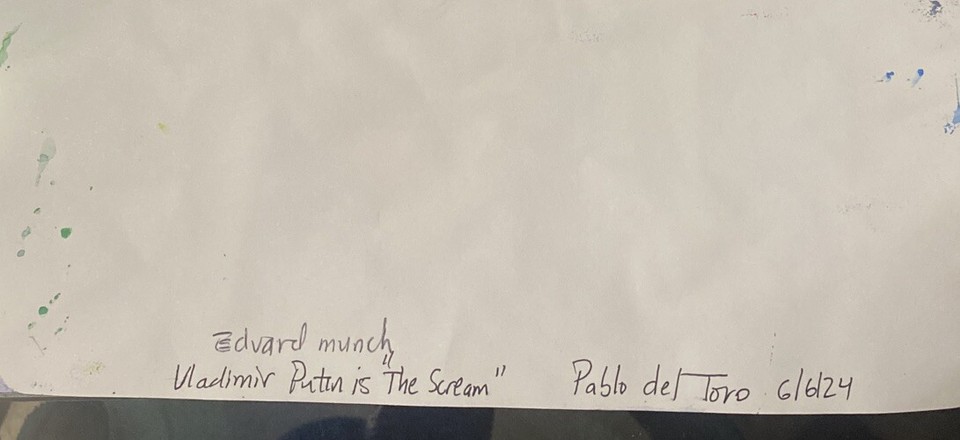 Vladimir Putin The Scream Edvard Munch water color a Pablo del Toro ...