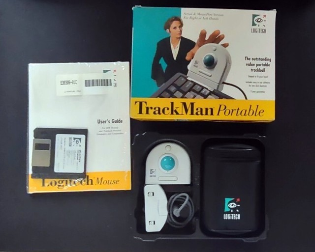 Vintage 1994 Logitech Trackman Portable Trackball Mouse #4094 for sale ...