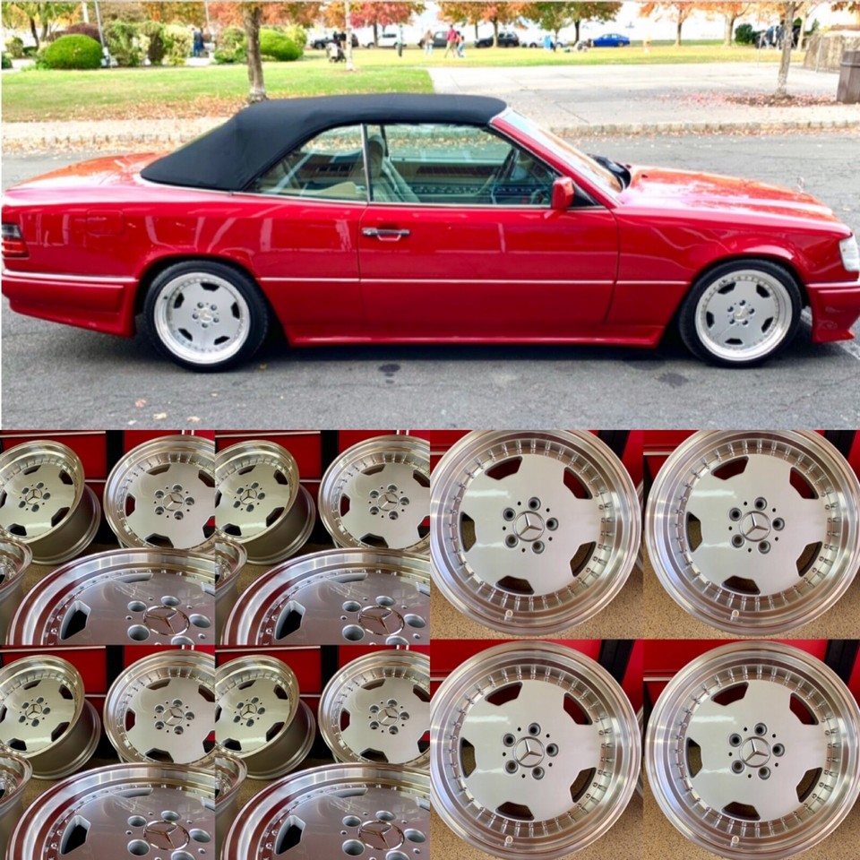 MERCEDES BENZ DEEP DISH 17 INCH RIMS WHEELS SET4 NEW FIT 560SEC 500SEC ...