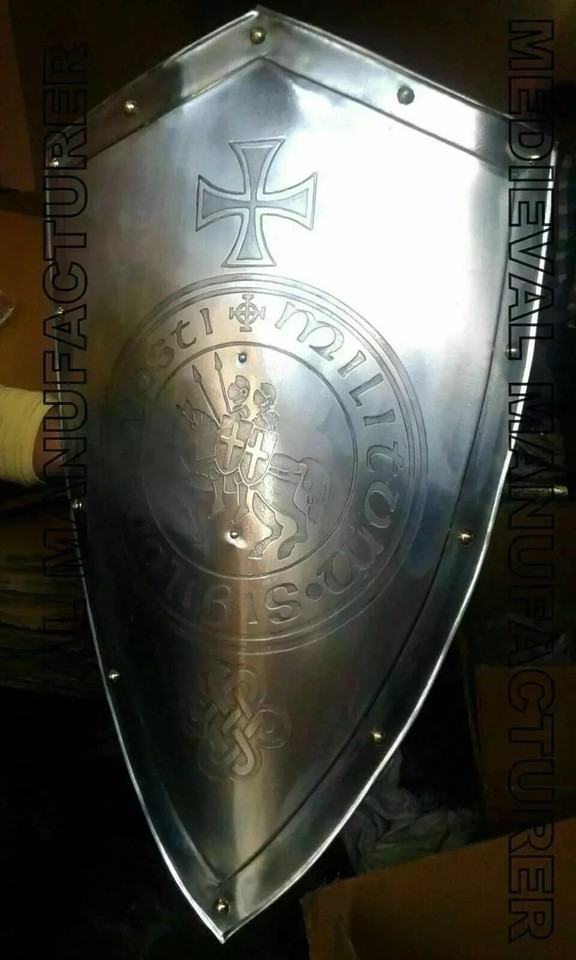 Medieval Knight Shield Battle Ready Templar Armor Costume Reenactment ...