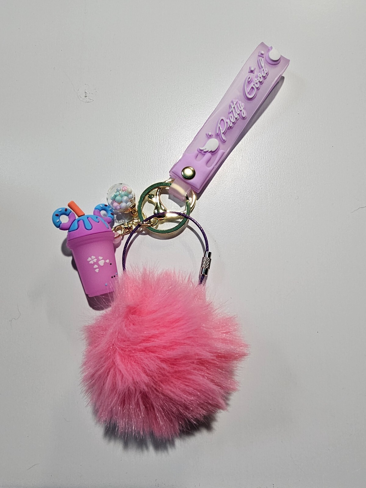 keychain pink poof kawaii | eBay