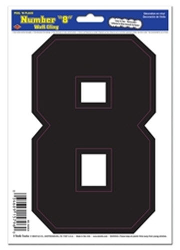 BIG BLACK NUMBER EIGHT #8 wall sticker mailbox address scrapbook room ...