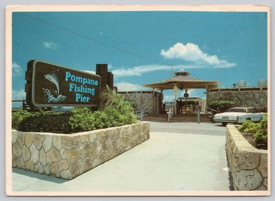Continental Postcard Pompano Beach Fishing Pier Sign Florida | eBay