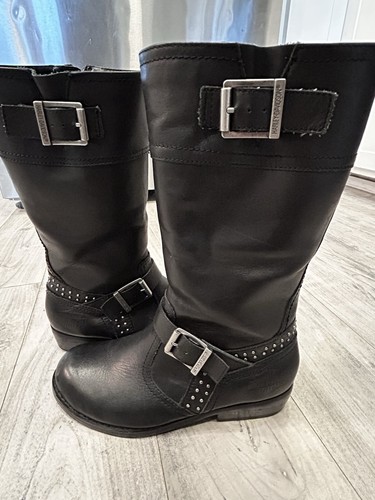 Harley Davidson Womens HAYLEY Casual Riding Motorcycle Black Leather ...