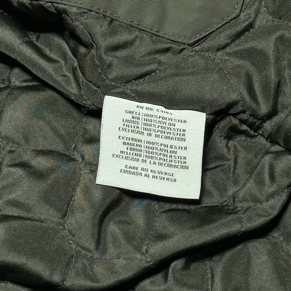 Levi’s Olive Green Military Style Field Jacket Quilt Lined Men’s Size ...