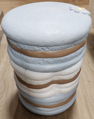 NEW Pastel Blue Heart Macaron Stool W/ Flower TikTok Viral Food Decor ...