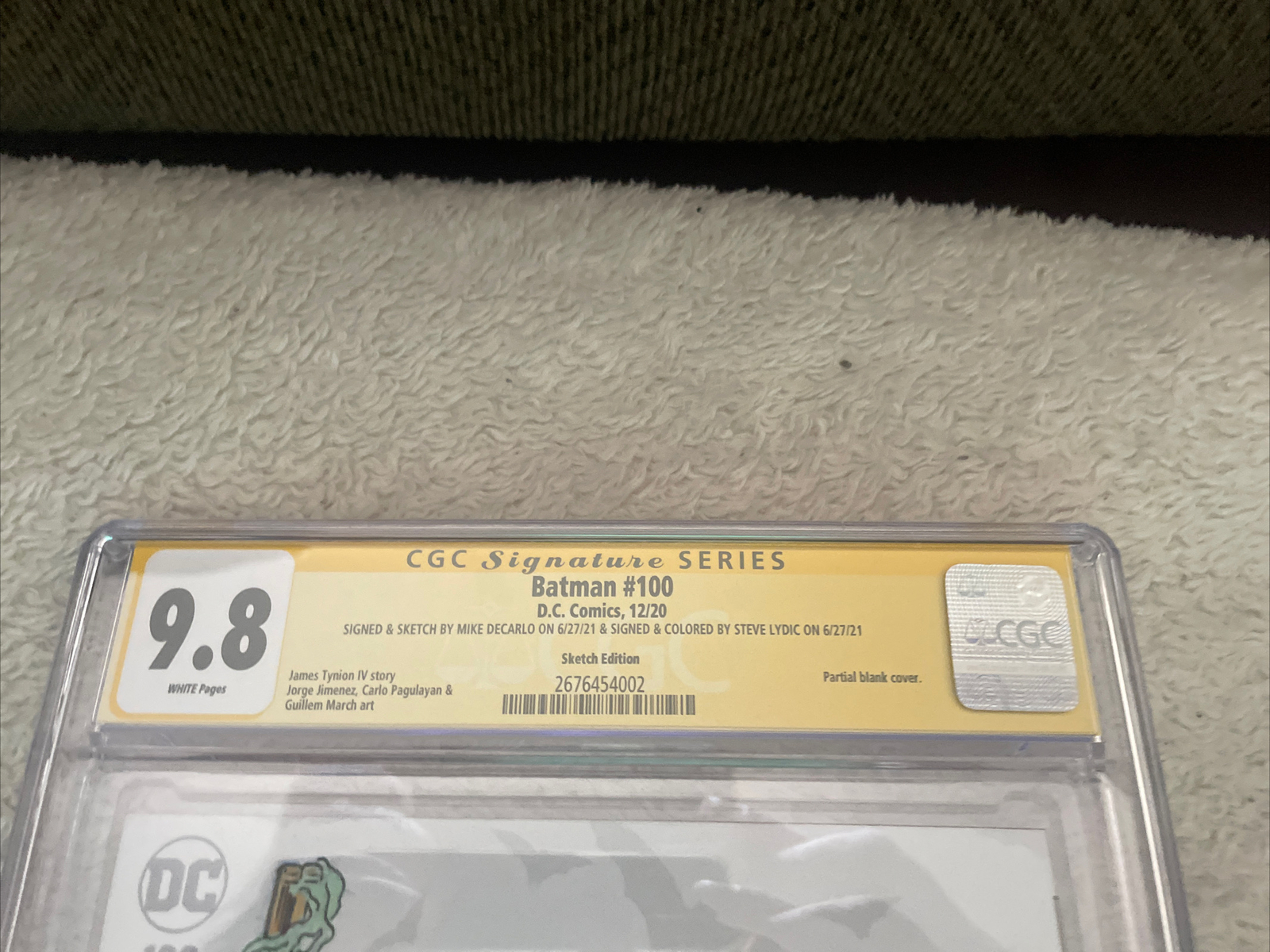 Batman #100 BLANK CGC SS 9.8 signed ORIGINAL JOKER SKETCH Mike DeCarlo ...