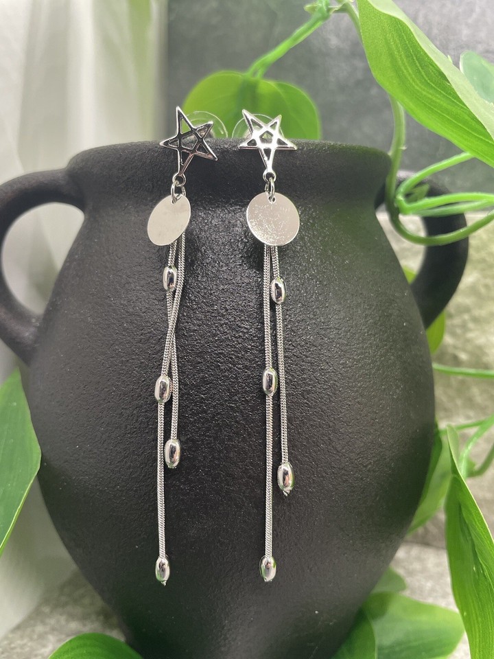 3” Earring Set Silver-tone Exaggerated Dangle Drop New Free Ship A3570 ...