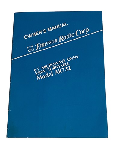 Emerson Microwave Oven Owner’s Manual Model AR732 | eBay