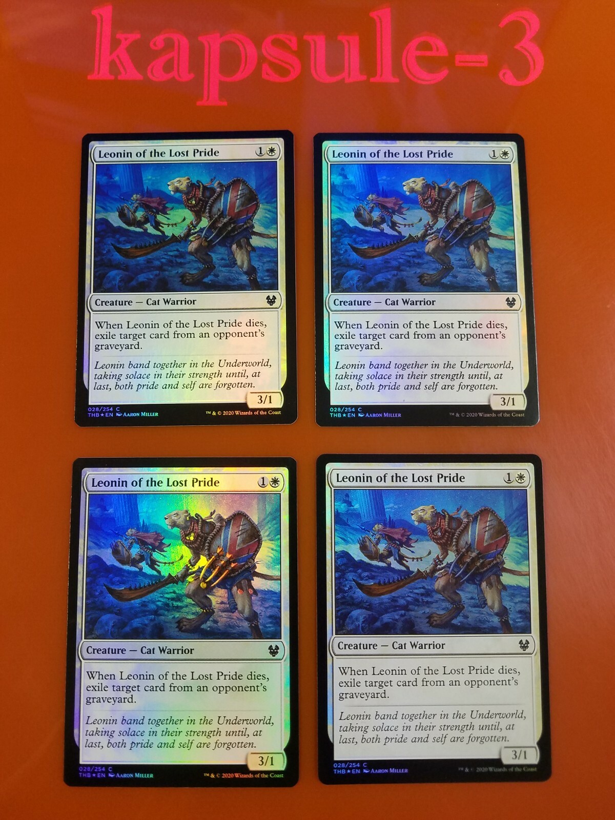 4x Leonin of the Lost Pride | FOIL | Theros Beyond Death | MTG Magic ...