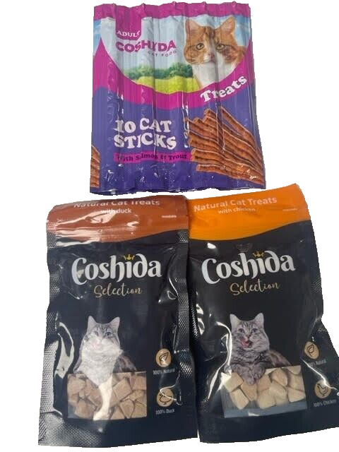 Coshida Cat treats Natural treats Duck, Chicken 10 Sticks Salmon ...