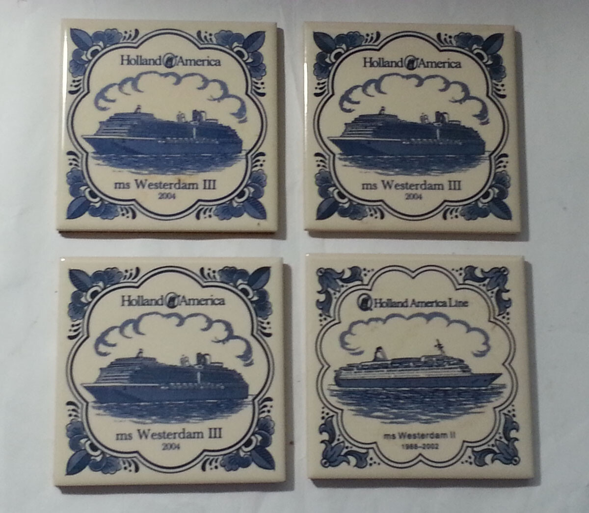 Holland America Westerdam Ships Collection Set of 4 Coasters Porcelain ...