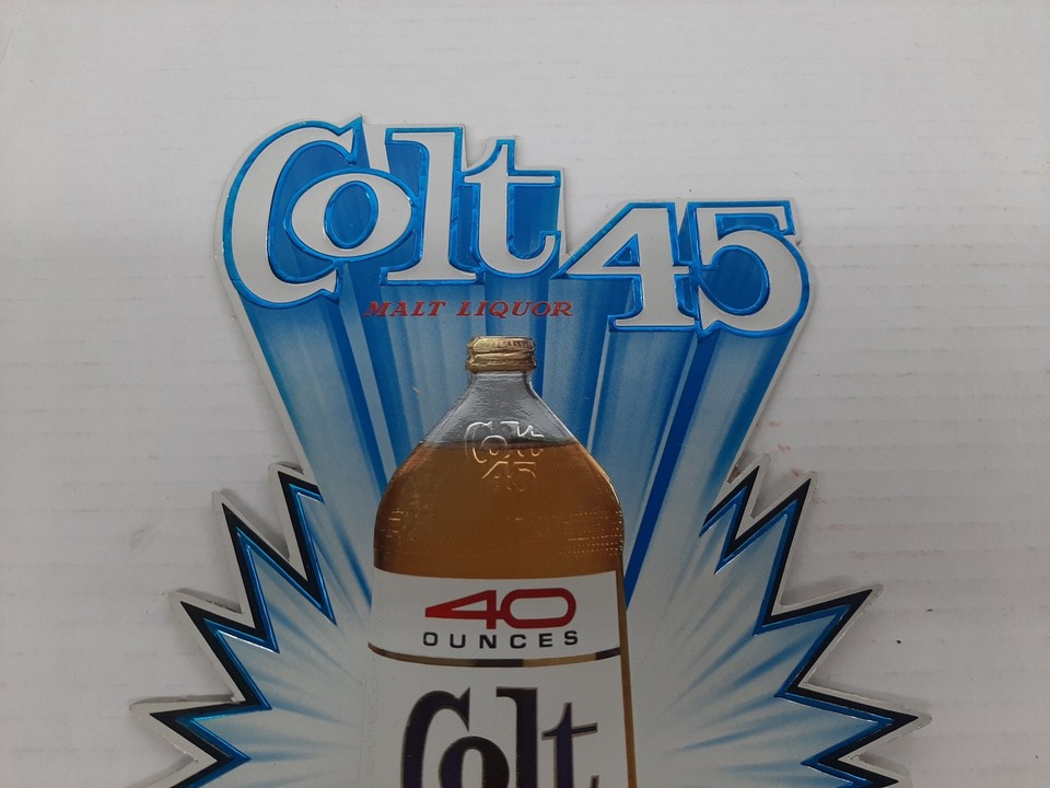 Vintage 1970s Colt 45 Beer Dynamite Taste Die Cut Foil Back Beer Sign ...