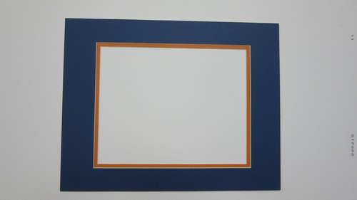 Picture Framing Mat Auburn Navy blue Orange 18x24 with custom opening ...