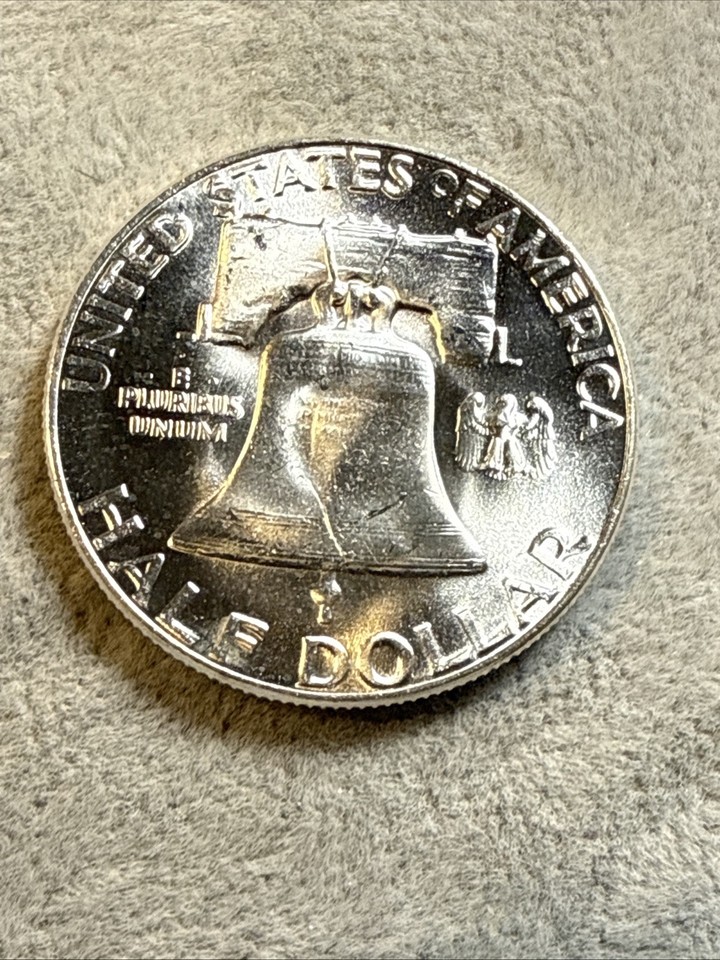 1955 Franklin Half Dollar, Mint Luster MS BU UNC High Grade Nice Coin ...