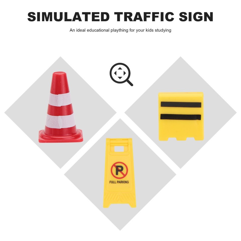 1 Set Simulated Traffic Barrier Signs Warning Roadblock Children Road ...