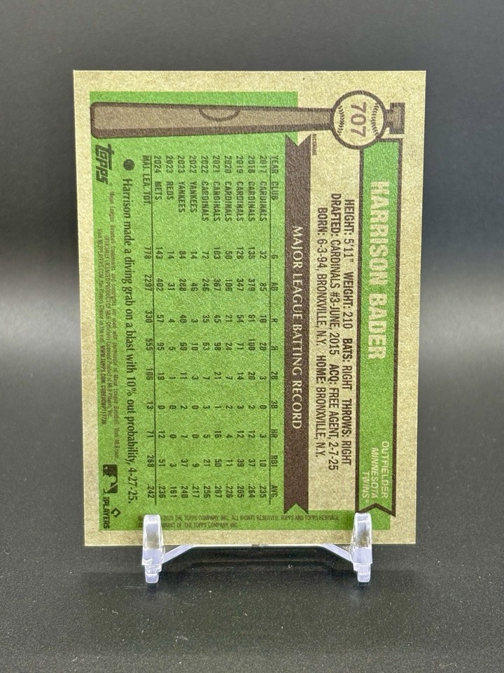 2025 Topps Heritage High Number NICKNAME VARIATION HARRISON BADER TOTS ...