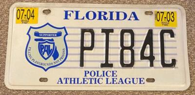 Florida 2004 POLICE ATHLETIC LEAGUE GRAPHIC License Plate # PI84C | eBay
