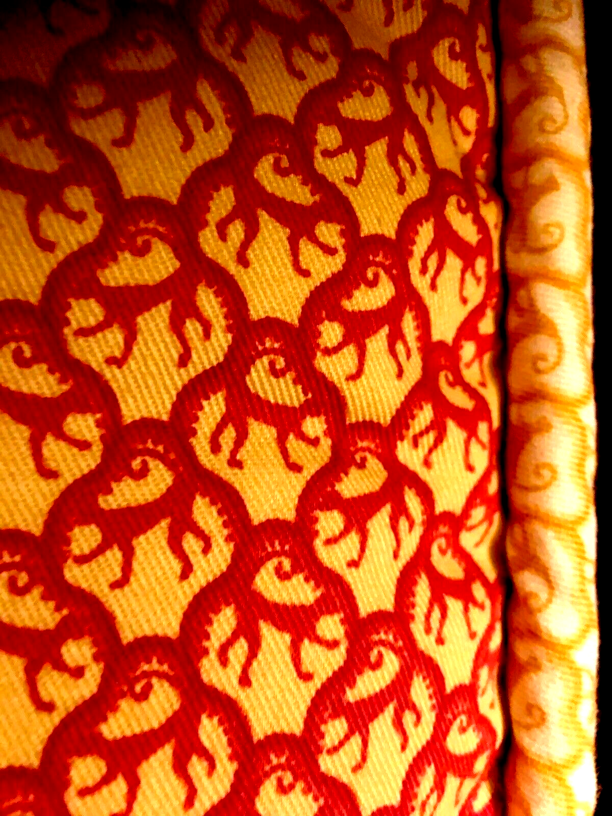 Delightful Custom Designer Pat Freund Brick/gold Monkeys Pttn ...