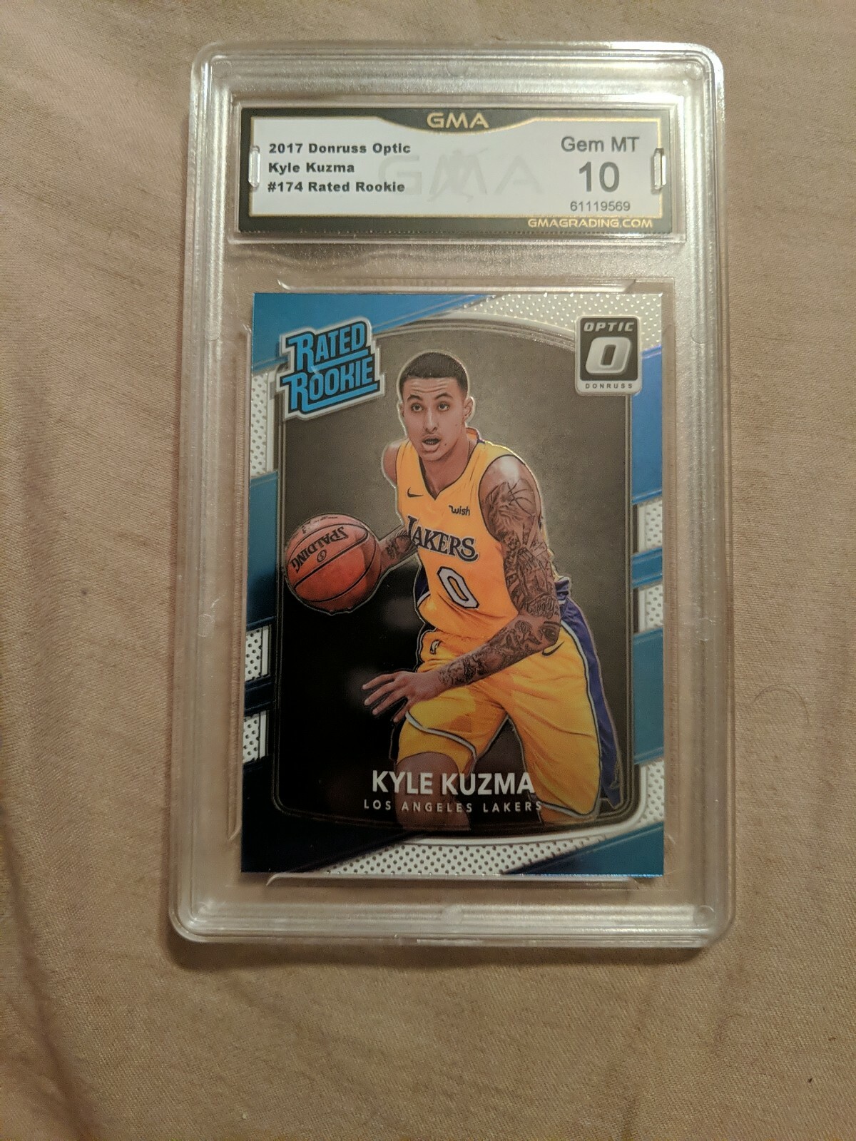 2017-18 Panini Donruss Optic KYLE KUZMA #174 Rated Rookie RC! GMA 10 ...