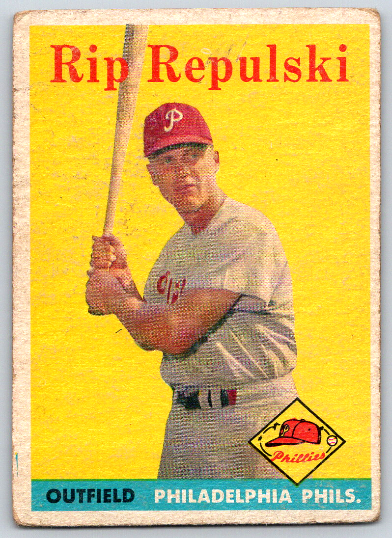 1958 Topps RIP REPULSKI #14 PHILLIES surface wear Fast FREE Ship! | eBay