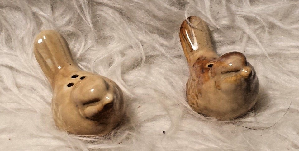 Small Song Bird Salt and Pepper Shakers Pair (2) Beige Bird Petite ...