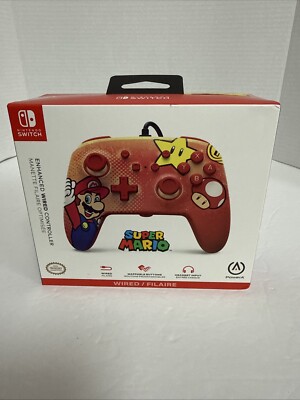 ⚡️Nintendo Switch Wired Remote controller Red/Gold Super Mario Edition ...