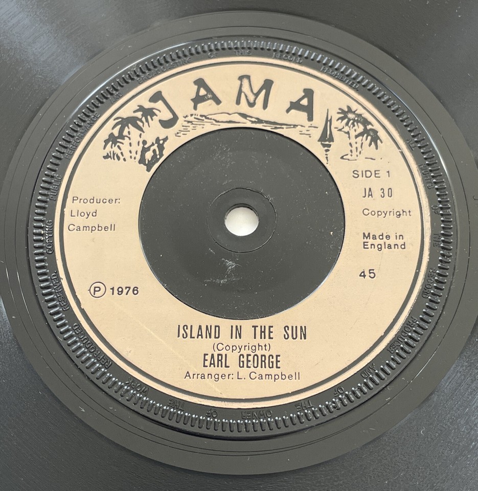 Earl George - Island In The Sun 7” Reggae Vinyl Record Jama VG+ ...