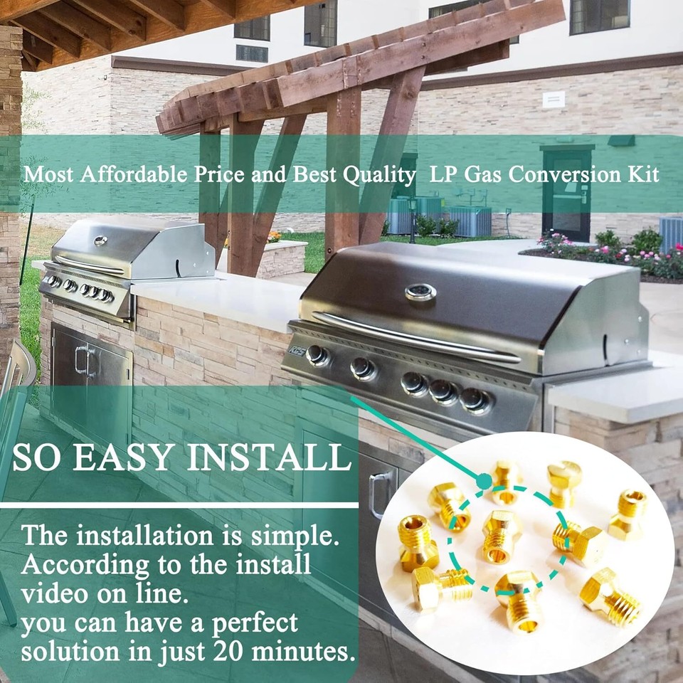 Grill LP Gas Conversion Kit Brass Jet Nozzle for Propane LPG | eBay