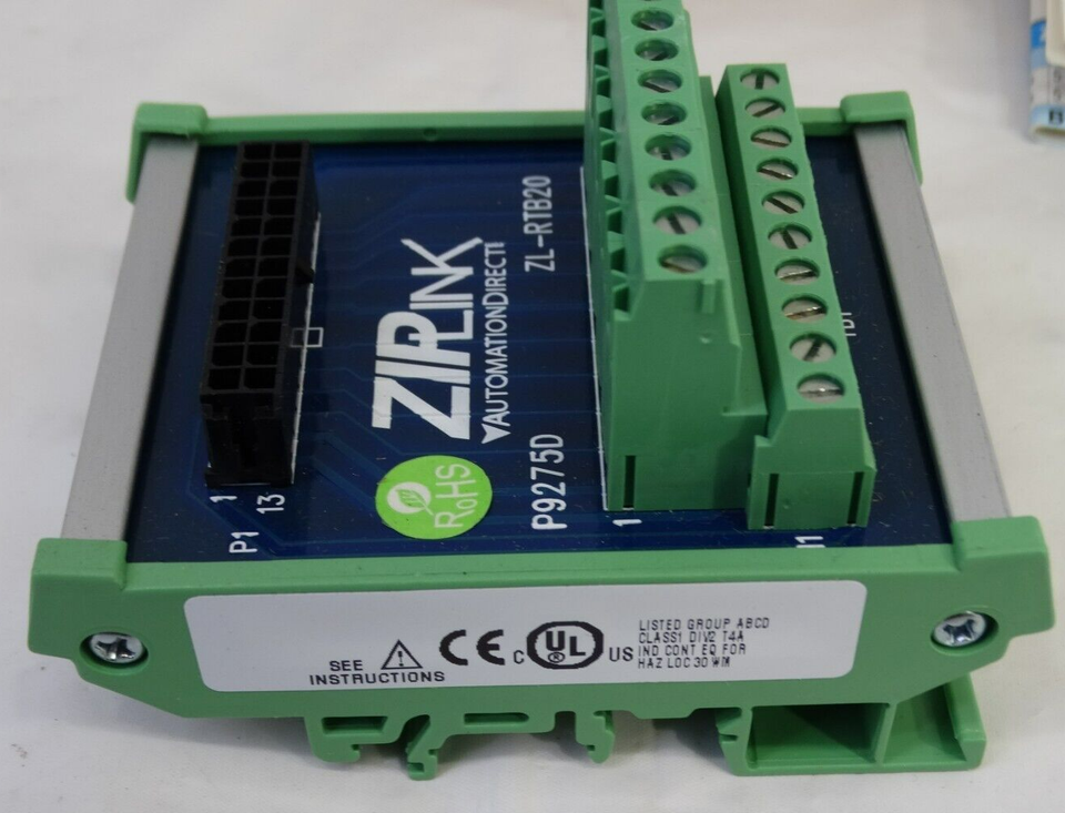 AUTOMATION DIRECT ZIPLINK 20-PIN REMOTE TERMINAL BLOCK ZL-RTB20, NEW ...
