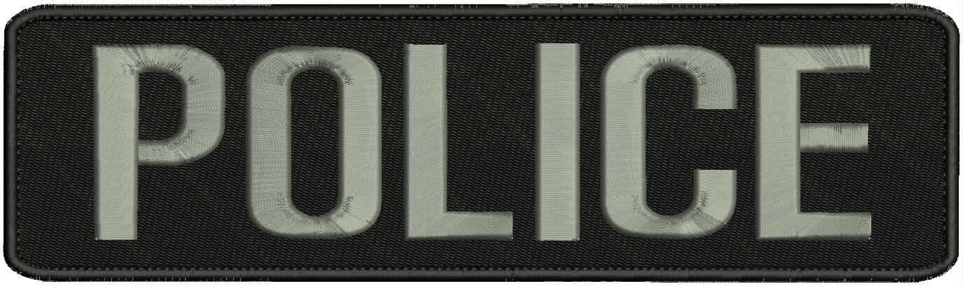 Police embroidery patch 3x11 hook on back grey | eBay