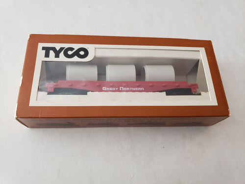 VTG HO Scale Tyco Skid Flat w/ Culverts Great Northern Train Car #342-D ...