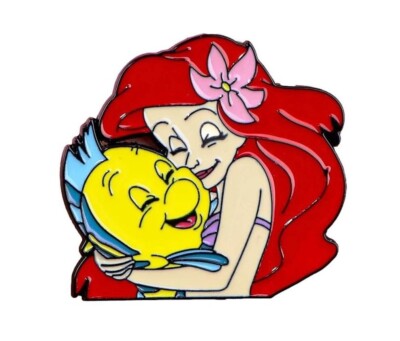 Little Mermaid Ariel Hugging Flounder 1.25 Inch Tall Pin | eBay