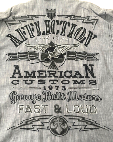 AFFLICTION Embroidered “AMERICAN CUSTOM” Long Sleeve (Slim Fit) Shirt ...