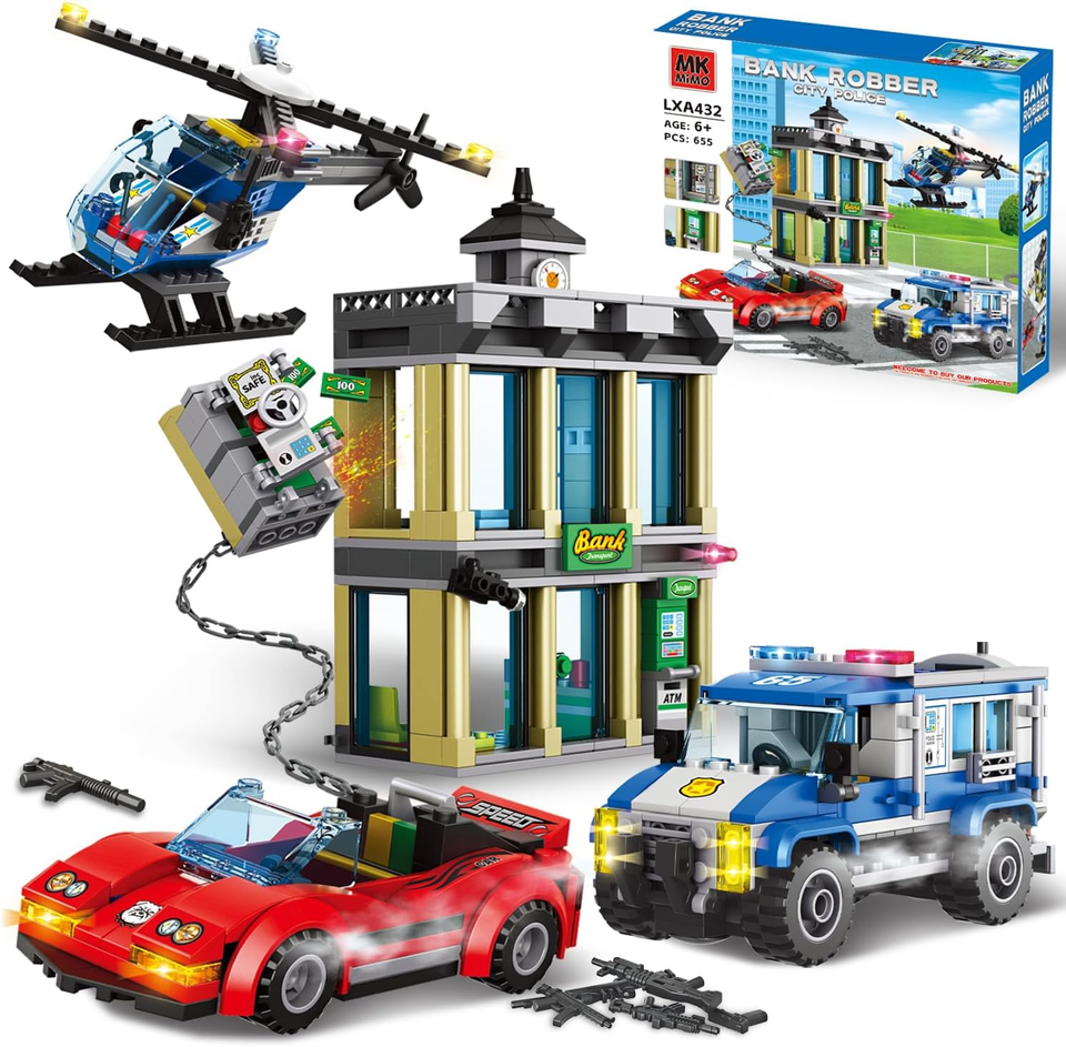 City Police Bank Building Sets, Compatible with Lego Police Bank ...