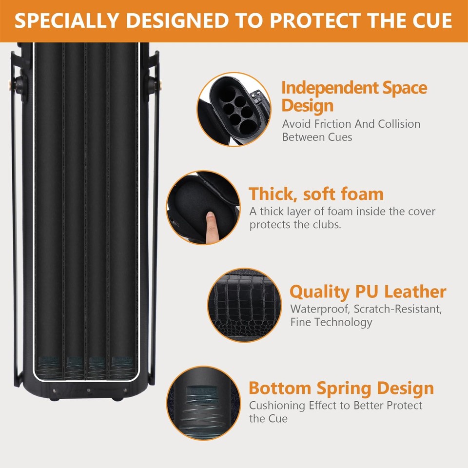 2x4 Pool Cue Case, Hard Pool Cue Case, Billiard Cue Case with Stand ...