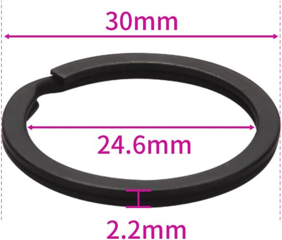 20 Pack Key Ring Keychain 1-1/5 Inch 30Mm Diameter Metal Flat Split Key ...