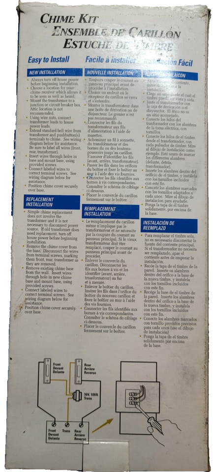 Carlon CK225 Series WHT Hardwired Chime Kit in White 34481082347| eBay