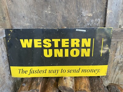 Vintage Western Union Double Sided Tin Sign | eBay